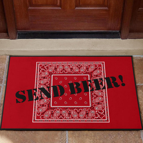 Classic Red Bandana Funny Welcome Mats | The Bandana Blanket Company