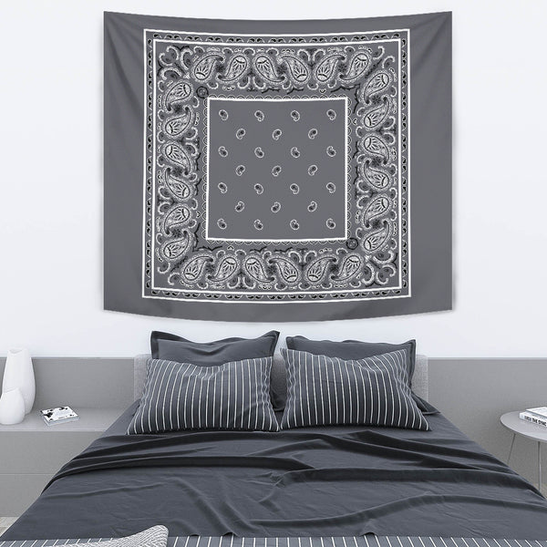 StreetTaps Classic Gray Bandana Tapestry | The Bandana Blanket Company