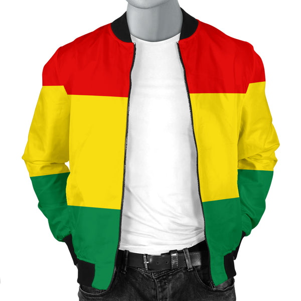 Rasta Flag Men's Bomber Jacket | The Bandana Blanket Company