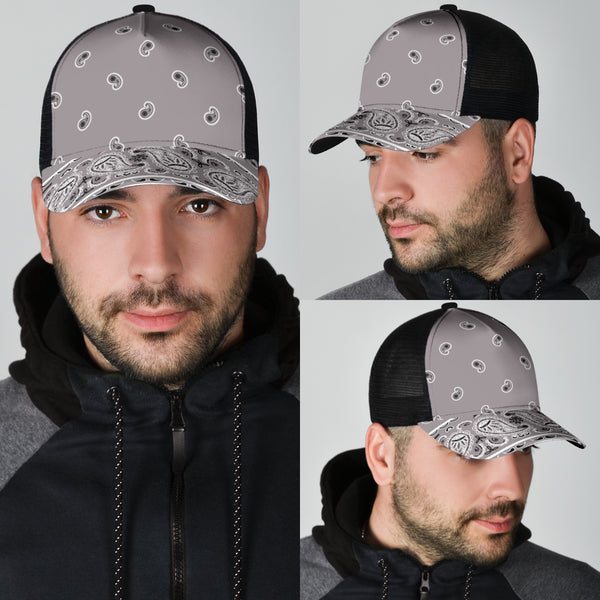 Classic Gray Bandana Mesh Back Cap | The Bandana Blanket Company